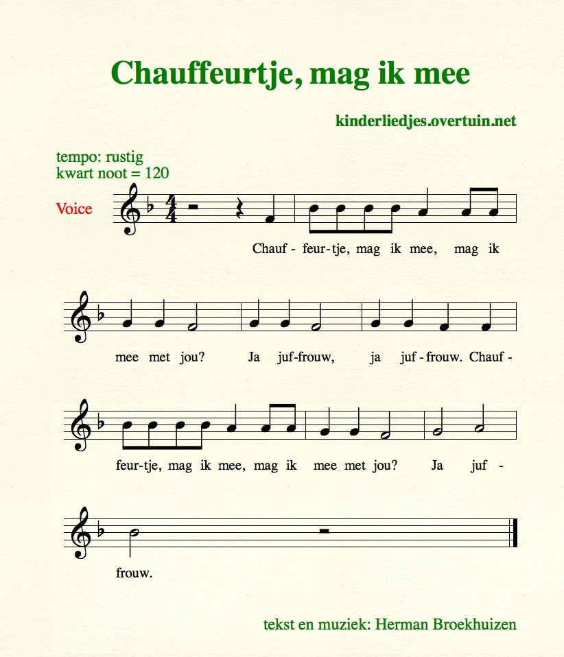 Dutch children's songs P-S, lullabies and nursery rhymes, with music ...