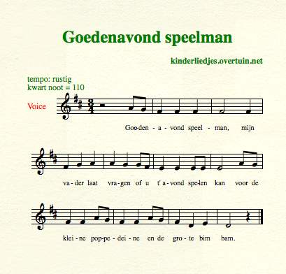 Dutch children's songs P-S, lullabies and nursery rhymes, with music ...